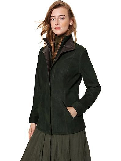 Overland Rory Distressed English Leather Jacket - Moss/rustc