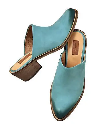 Overland S Cove Leather Mules - Ocean