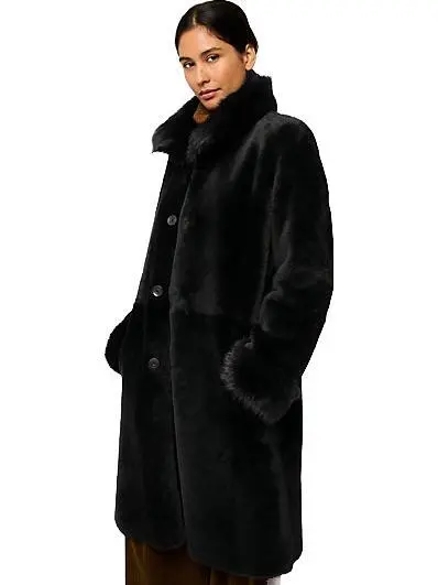 Overland Leticia Reversible Sheepskin Coat - Black