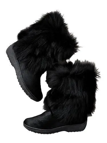 Overland S Volpe Fur Boots - Black/black