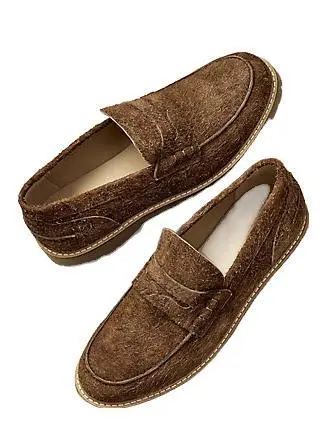 BOS & CO S Otto Suede Leather Loafers - Chestnut