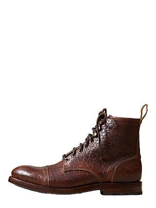 Overland Telluride Bison Leather Cap Toe Boots - Peanut