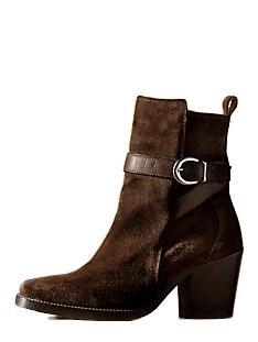 BOS & CO Westie Water-resistant Suede Ankle Boots With Buckled Straps - Chocolate 2