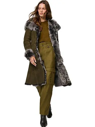 Overland Theodora Hooded Toscana Sheepskin Coat - Olive Briesa 2
