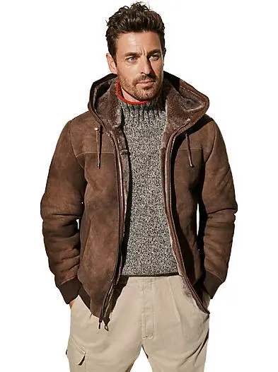 Overland Luke Hooded Sheepskin Jacket - Rust Briesa