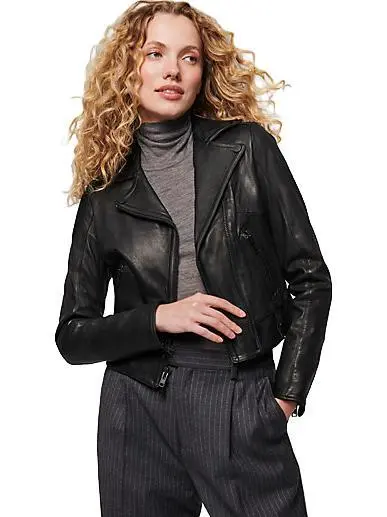 Overland Ariel Leather Moto Jacket - Black
