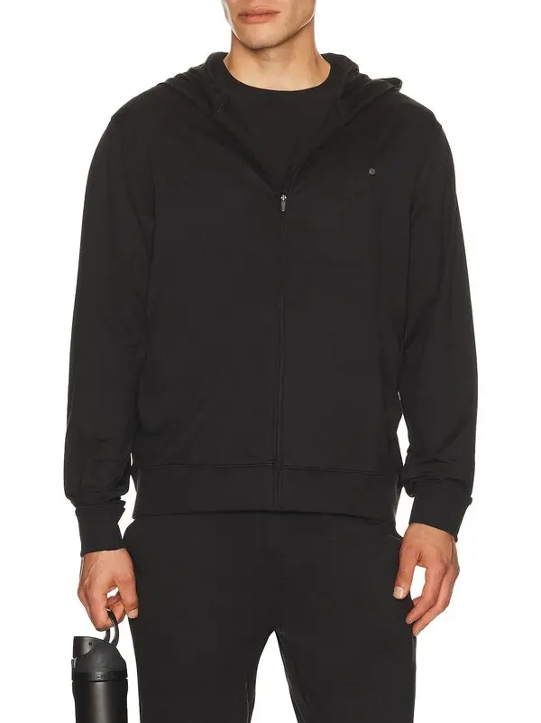 Vuori Full Zip Hoodie - Black Heather