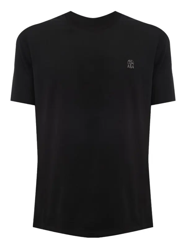 Brunello Cucinelli Logo-embroidered T-shirt - Black