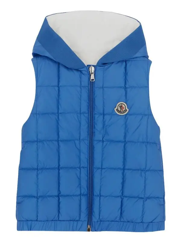 Moncler Logo-appliqué Quilted Vest - Blue