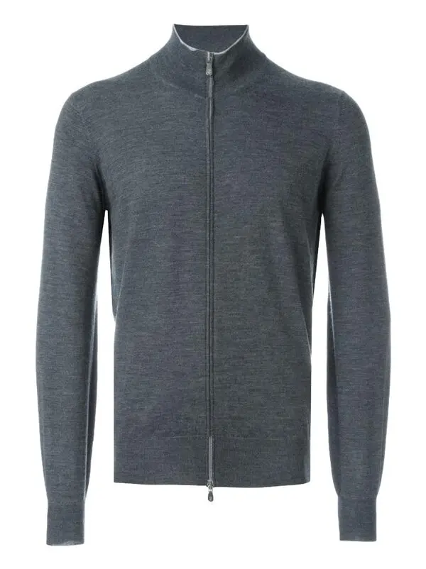 Brunello Cucinelli High-neck Zip-up Cardigan - Black