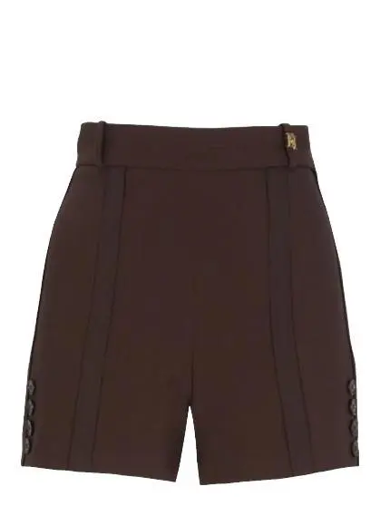 Elisabetta Franchi High-waisted Buttoned Shorts - Black
