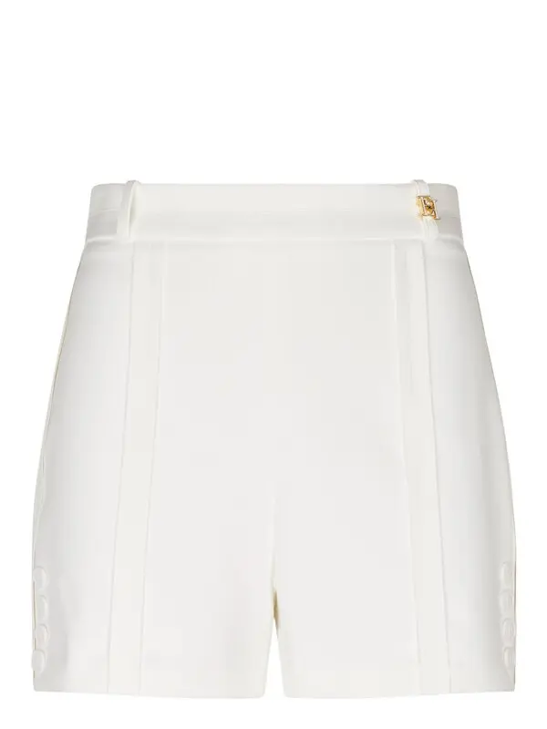 Elisabetta Franchi Raw-edge Lightweight Crêpe Shorts - White