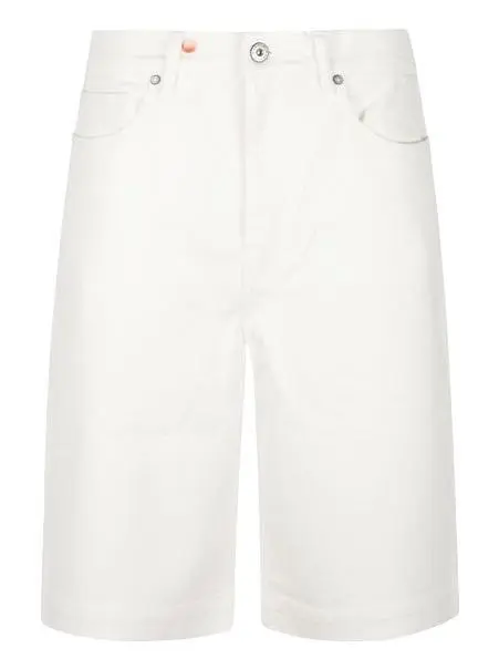 P.a.r.o.s.h Cuoricini Denim Bermuda Shorts - White