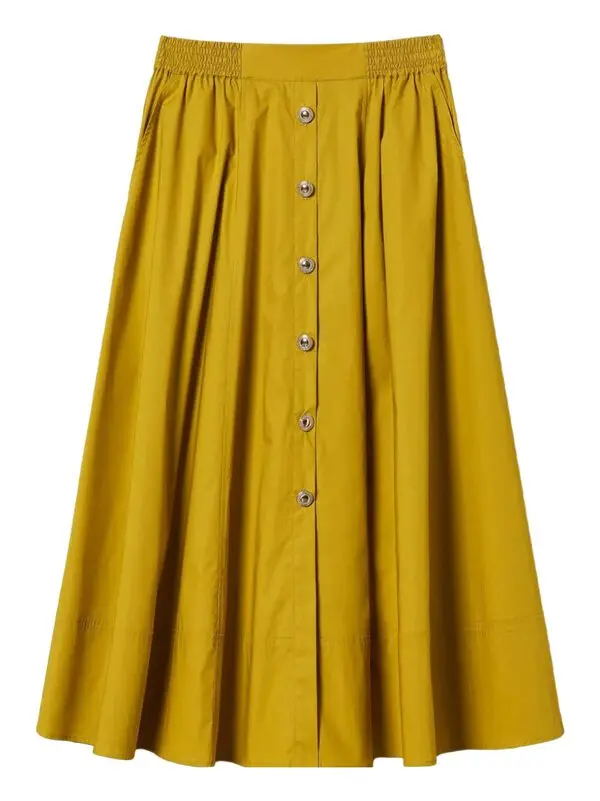TWINSET Buttoned Midi Skirt - Brown