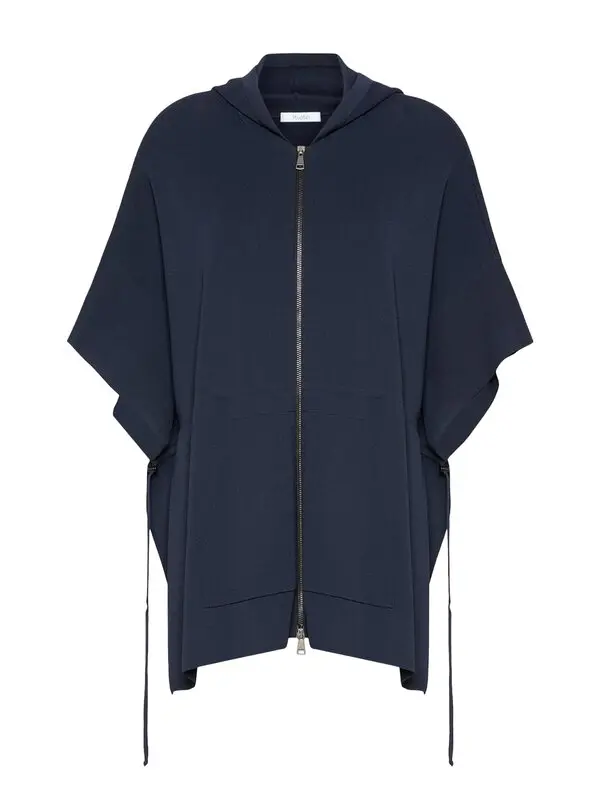 Max Mara Viscose-blend Zip-up Hoodie - Navy