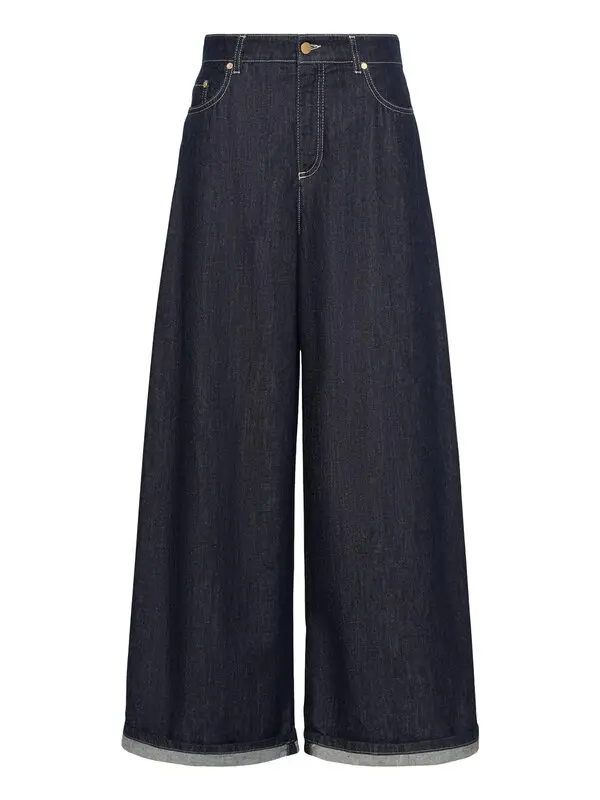 Max Mara High-waist Wide-leg Jeans - Navy