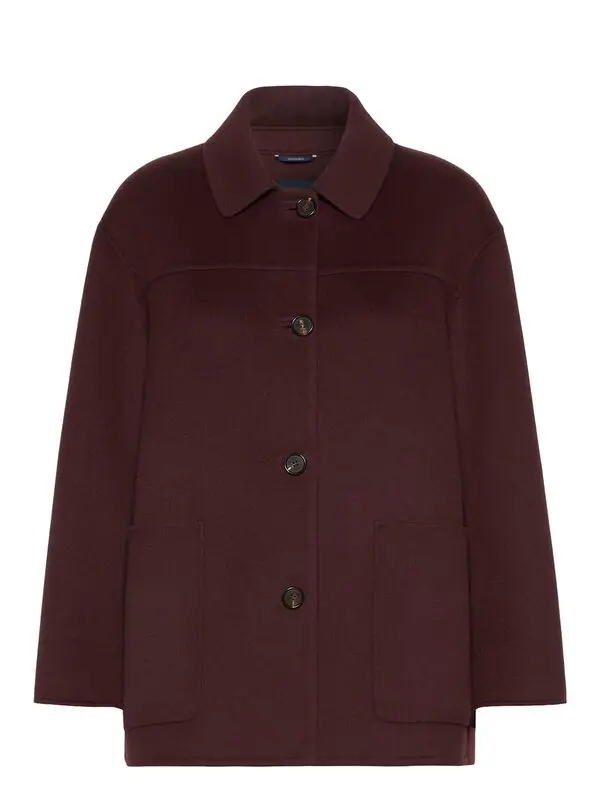 Max Mara Virgin Wool Short Coat - Burgundy