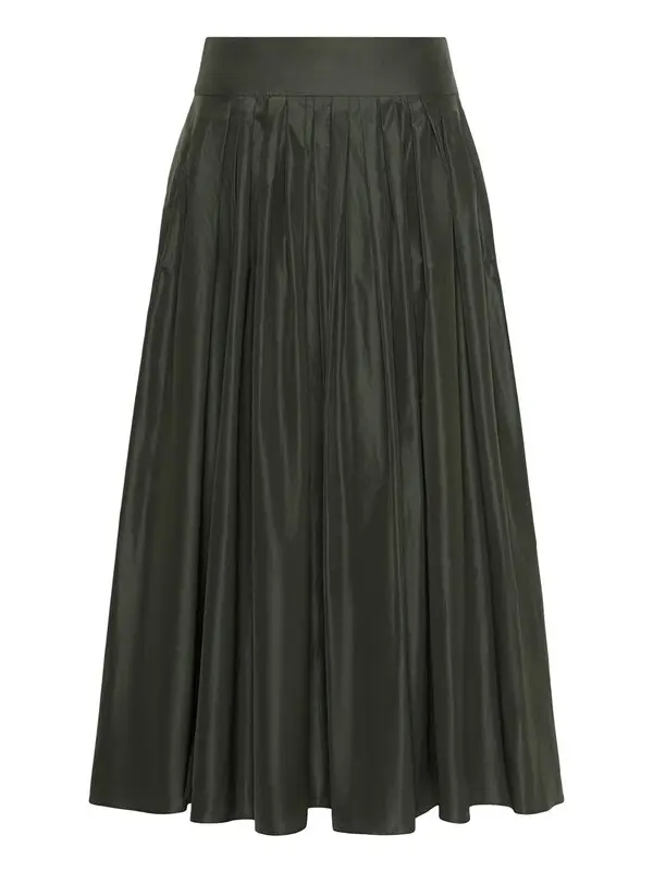 Max Mara Pleated Maxi Skirt - Green