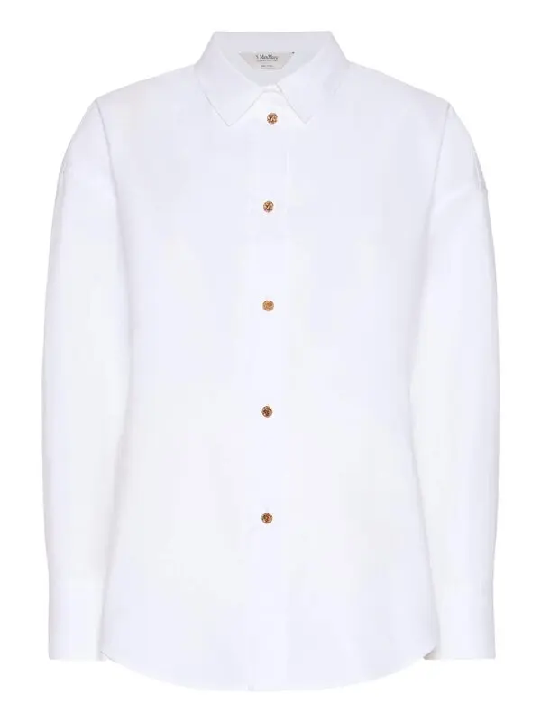 Max Mara Oxford Shirt With Jewel Buttons - White