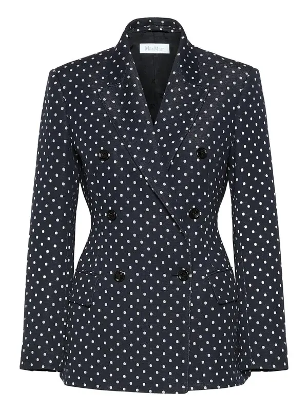 Max Mara Polka Dot Double-breasted Blazer - Navy