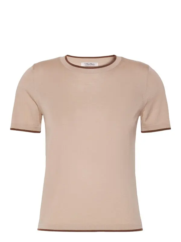 Max Mara Virgin Wool Short-sleeve Sweater - Beige