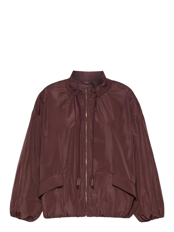 Max Mara Water-repellent Taffeta Bomber Jacket - Burgundy