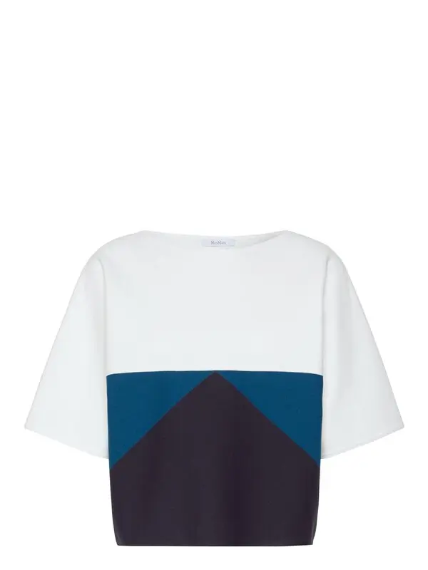 Max Mara Colorblock Relaxed Fit T-shirt - Navy