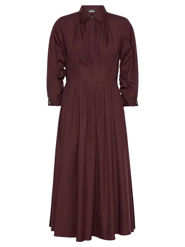 Max Mara Cotton Poplin Shirt Dress - Burgundy