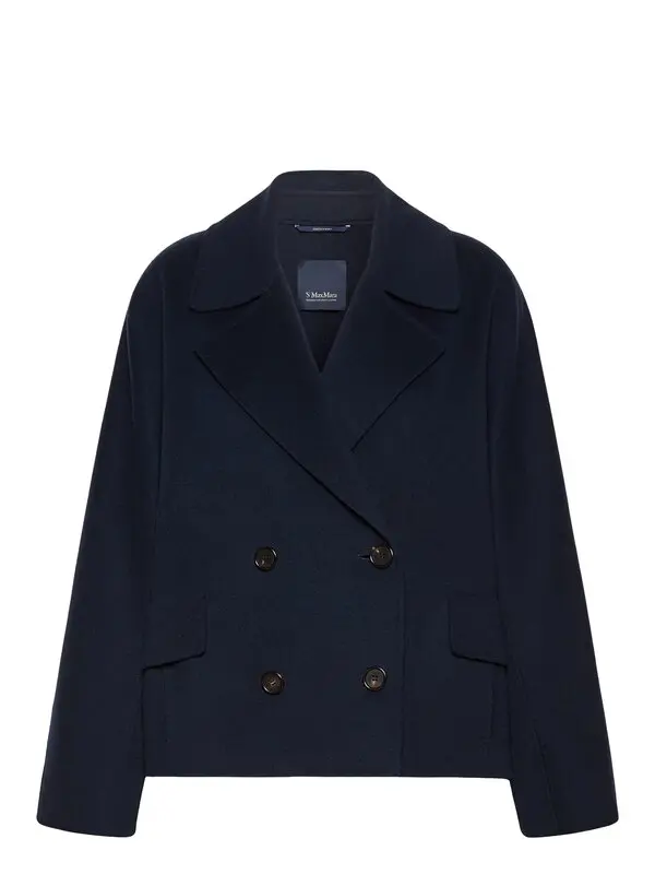 Max Mara Virgin Wool Short Peacoat - Navy