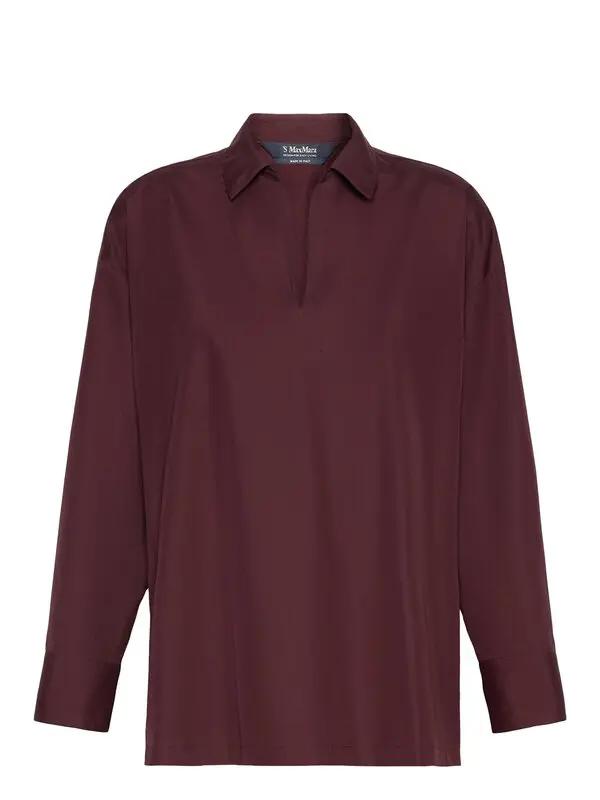 Max Mara Cotton Poplin Blouse - Burgundy