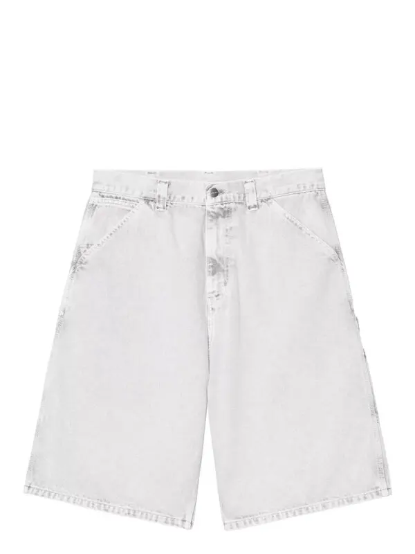 Carhartt Work In Progress Denim Carpenter Shorts - Black, Washed With Chalk