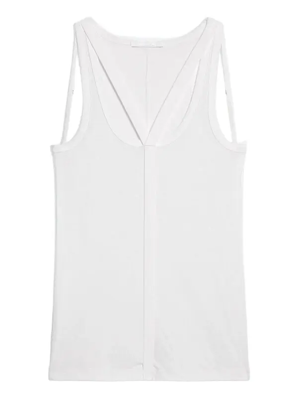 Helmut Lang Racer Back Tank Top With Y-strap Detail - Optic White