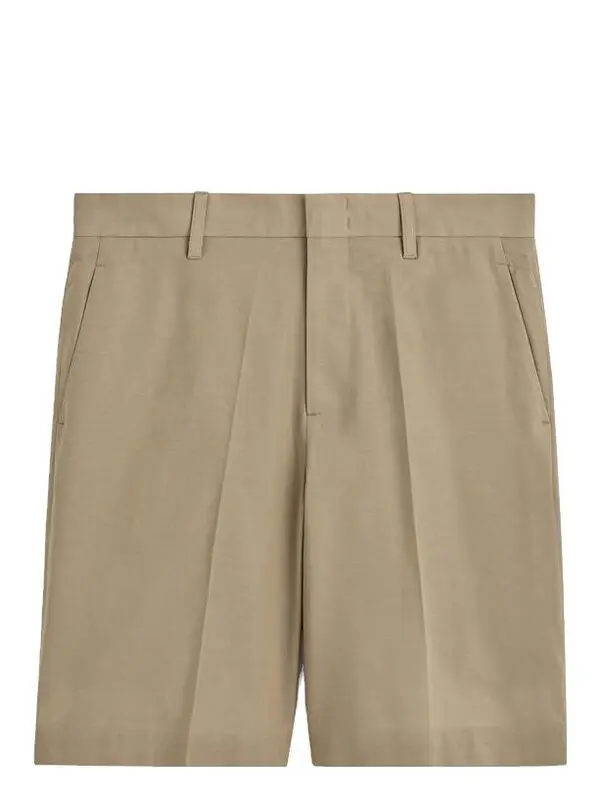 Cos Tailored Textured Cotton Shorts - Beige