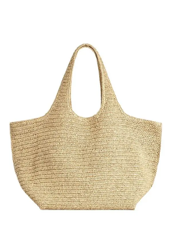 Cos Sculpted Tote Bag In Paper - Beige