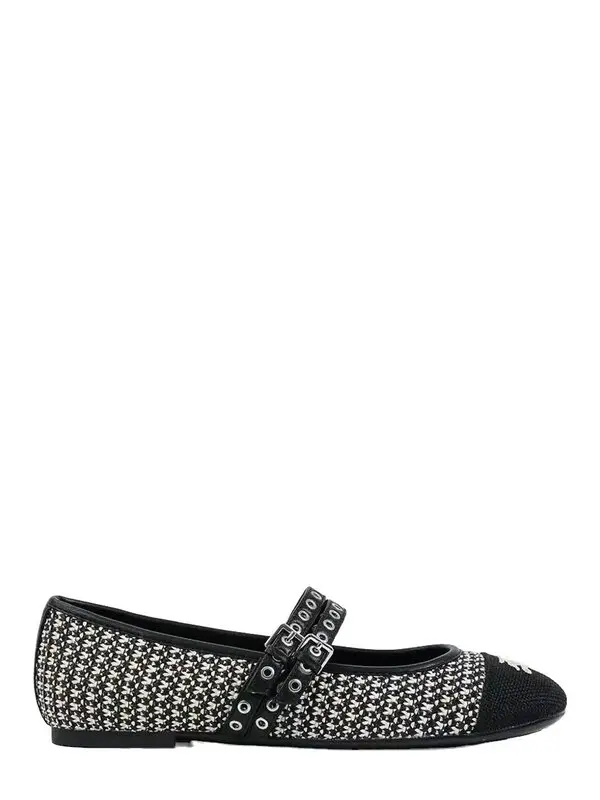 Karl Lagerfeld Eyelet-embellished Ballet Flats - Black