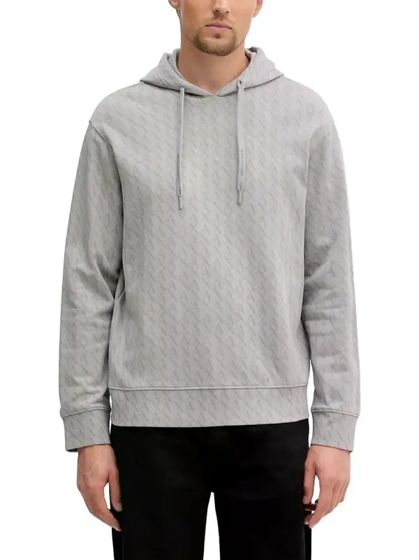 Armani Exchange Monogram Hoodie - Grey