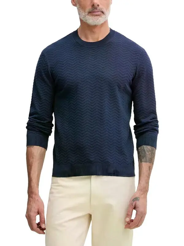 Armani Exchange Chevron Knit Sweater - Blue