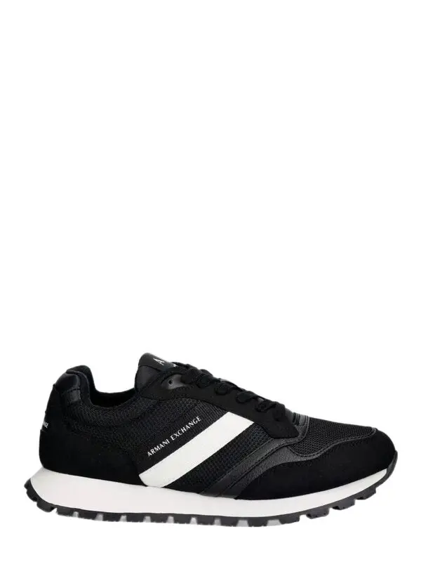 Armani Exchange Paneled Logo Sneakers - Black