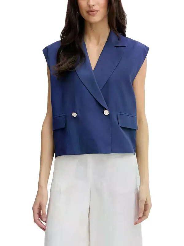 FRACOMINA Double-breasted Sleeveless Top - Blue