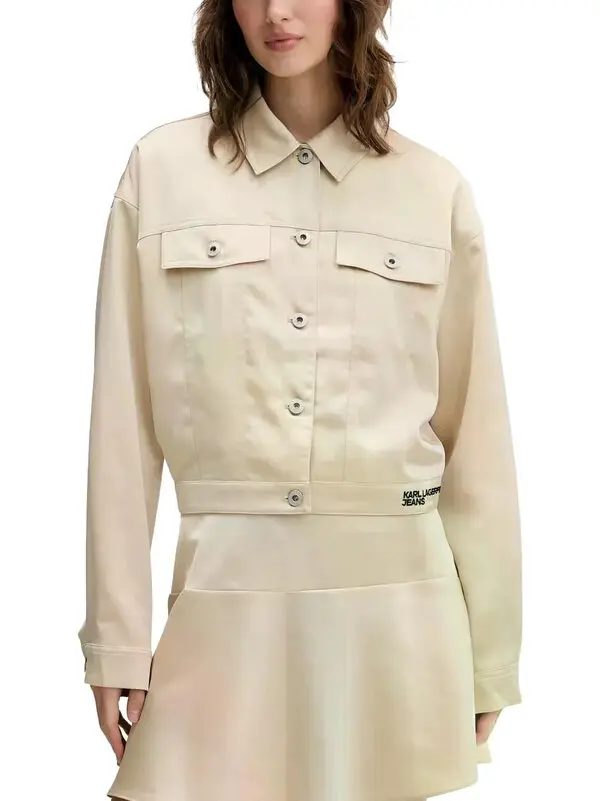 Karl Lagerfeld Satin Cut-out Jacket - Neutrals