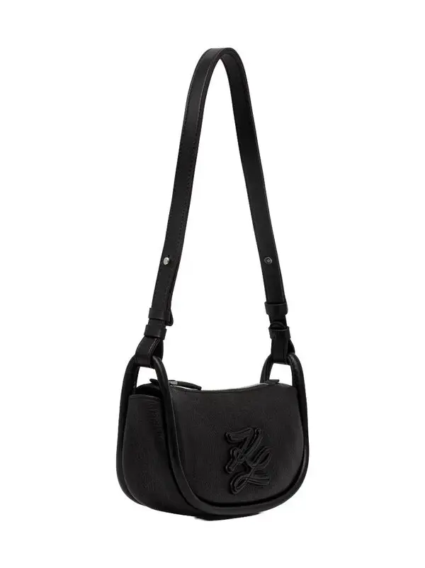 Karl Lagerfeld Logo-patch Crossbody Bag - Black