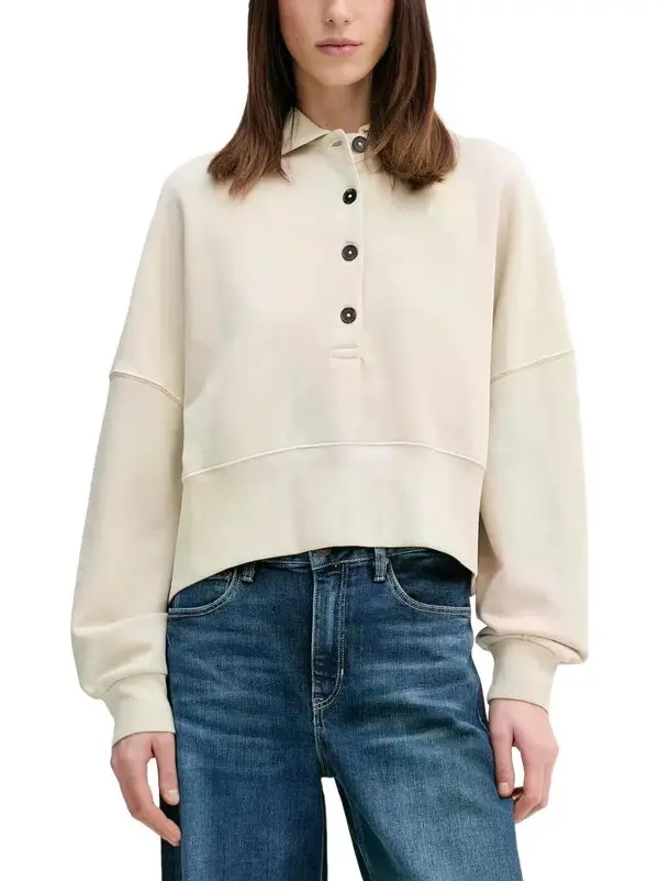 Marc O'polo Logo-embroidered Button-up Sweater - Neutrals