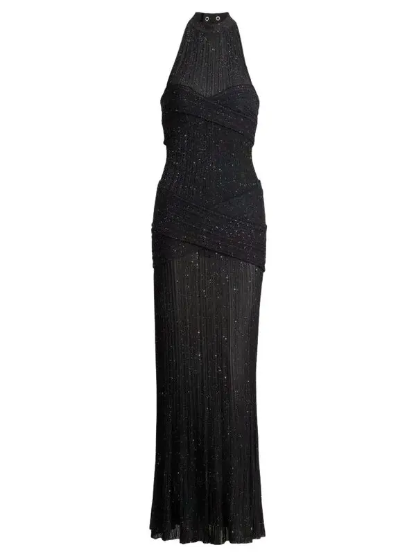 Balmain Long Fléchage Knit Dress - Black
