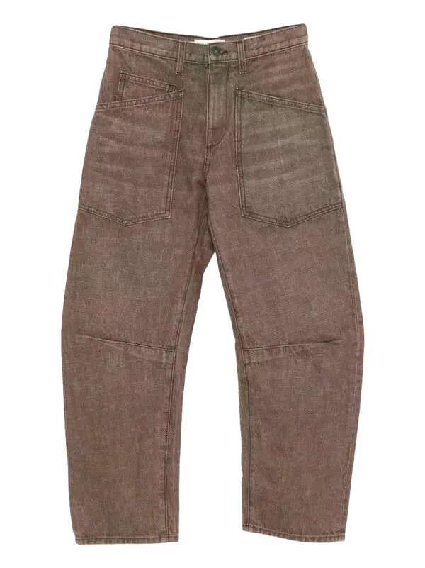 NILI LOTAN Shon Curved-leg Jeans - Brown
