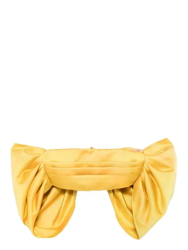 Elisabetta Franchi Off-the-shoulder Satin Crop Top - Yellow