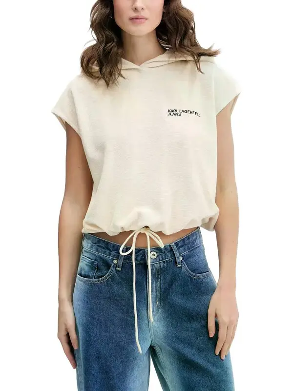 Karl Lagerfeld Sleeveless Hoodie - Neutrals