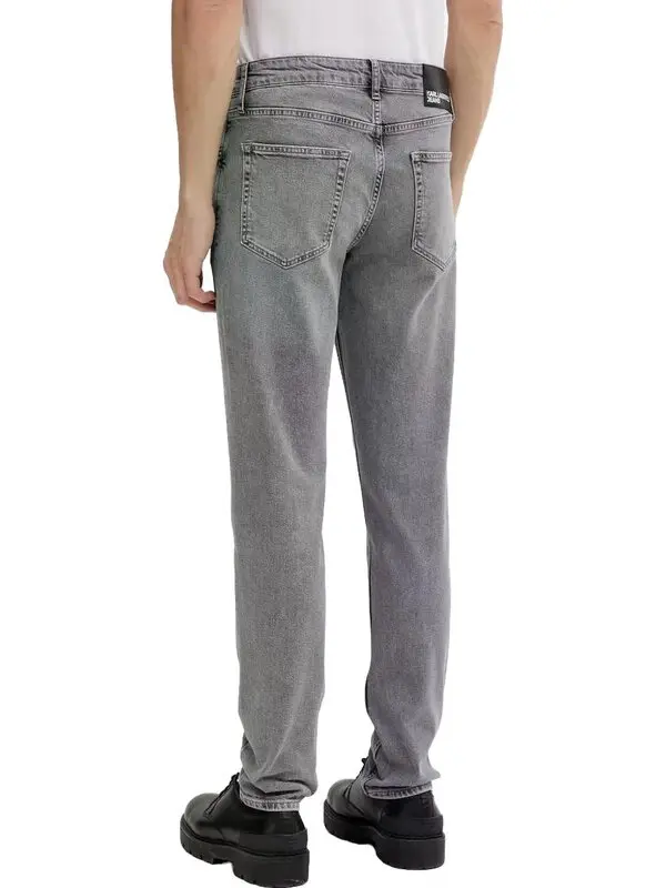 Karl Lagerfeld Whiskered Logo Patch Jeans - Grey