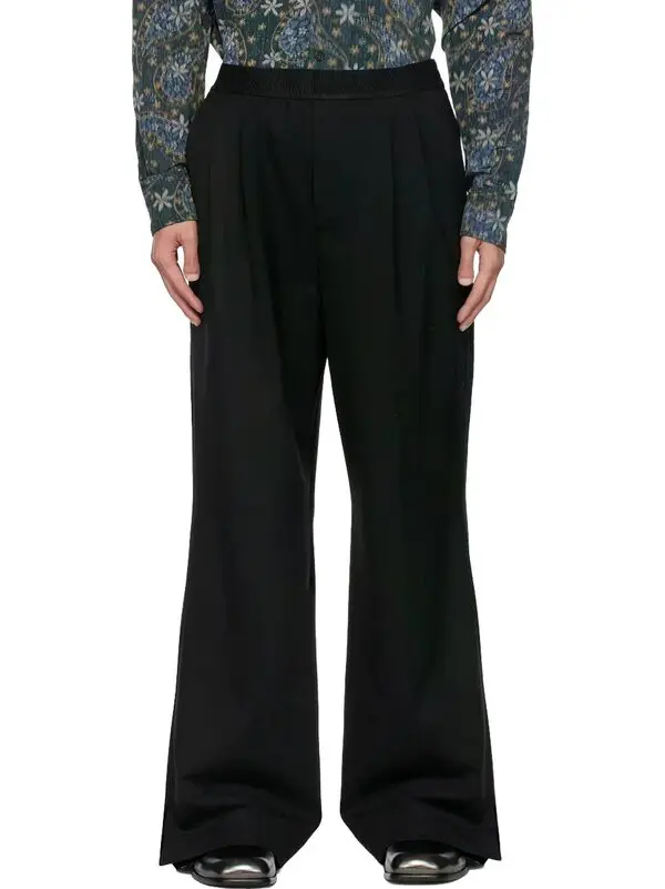 SOULLAND Elasticated Waistband Trousers - Black