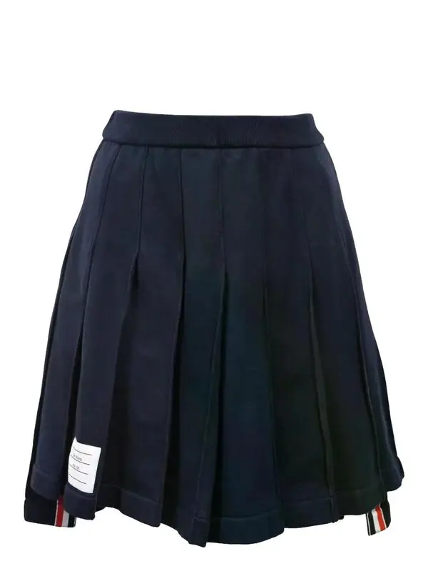 Thom Browne Pleated Loopback Skirt - Blue