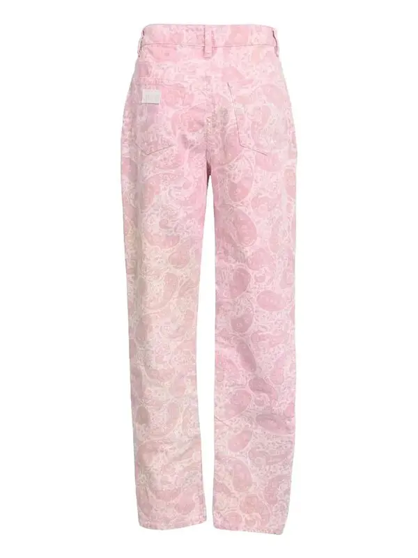 GANNI Paisley Print Jeans - Pink